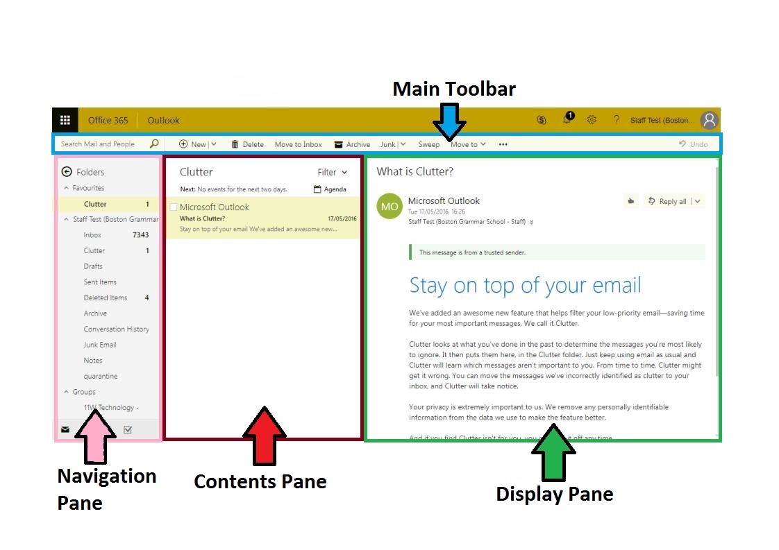 Getting started with Outlook – Boston Grammar School