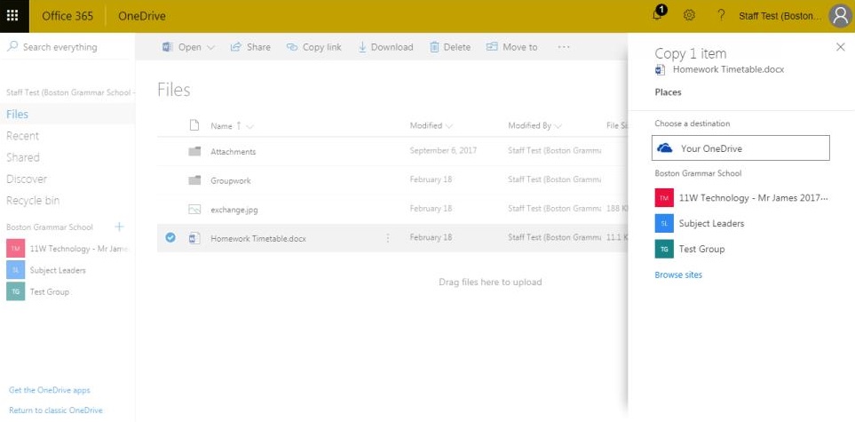 Working with OneDrive – Boston Grammar School