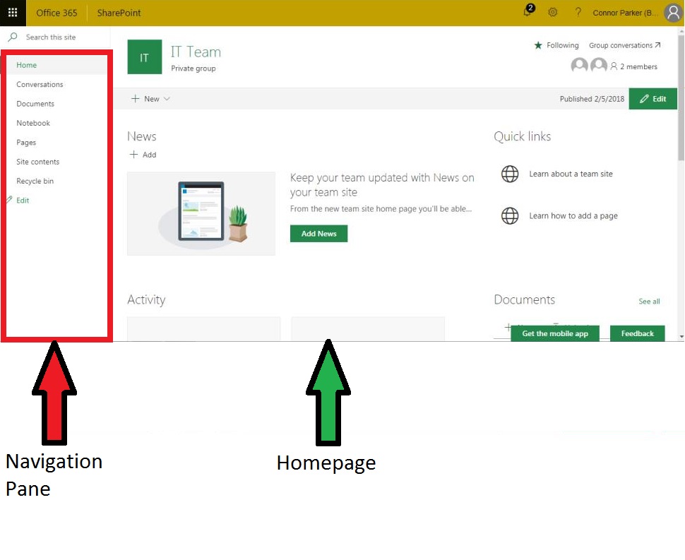 Navigating to SharePoint Groups and Sites in Office 365 – Boston ...
